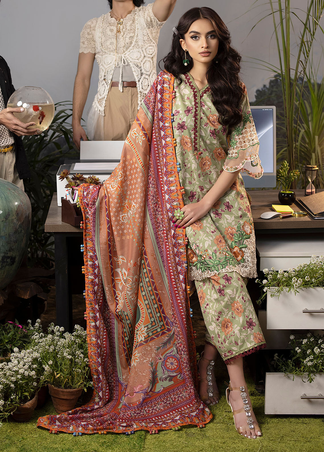 CT-9003 Enchanted Gleam - Mehr Unstitched 3 Piece | Sahane – Sahane Store